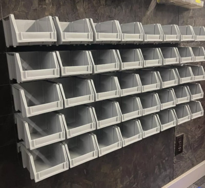 20 Bins Rail Mount Stackable Parts Storage Organizer Shop Bins Screws ...
