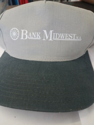 Vintage Bank Midwest Snapback Trucker Hat Cap Waqon Wheel Logo Banker ...