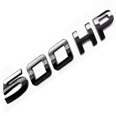 1 - NEW 3D Adhesive Gloss Black Badge Emblem Rear Side 500 HP ...