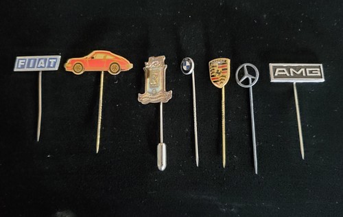 Lot Of 7 Vintage Car Manufacturer Stick Pins Rolls Royce Mercedez BMW ...