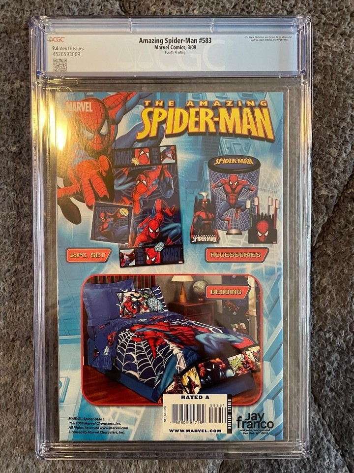 Amazing Spiderman #583 CGC 9.6 WP Fourth Printing Obama Variant NO ...