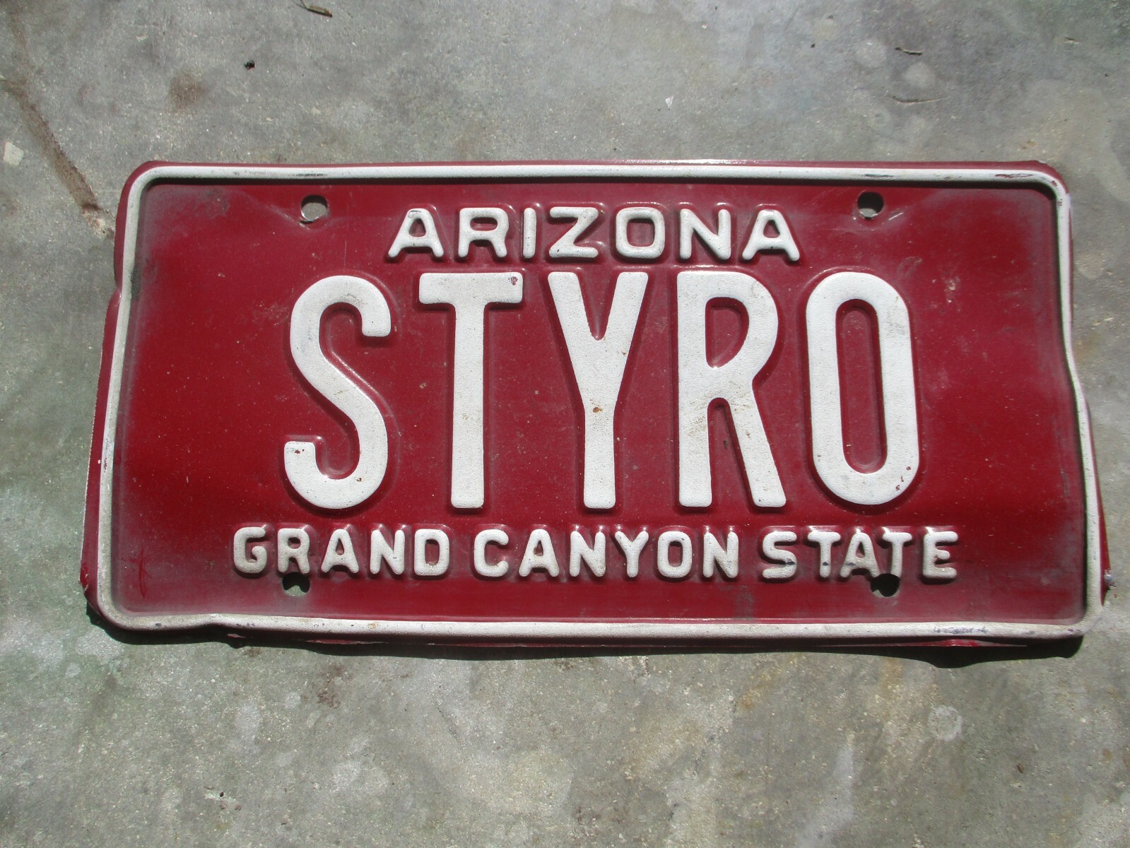 Arizona vanity license plate # STYRO | eBay