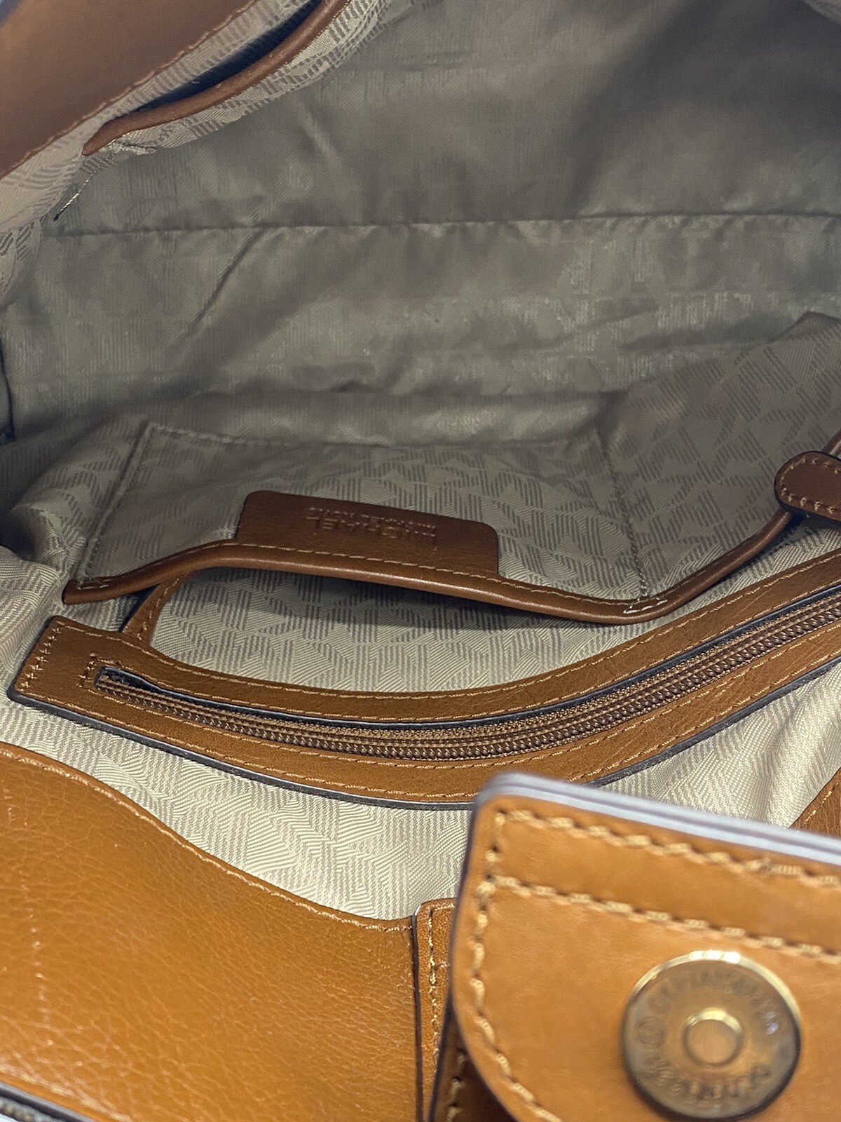 Michael Kors Hamilton Brown Signature Monogram Logo Handbag 30T2GHMT3B ...