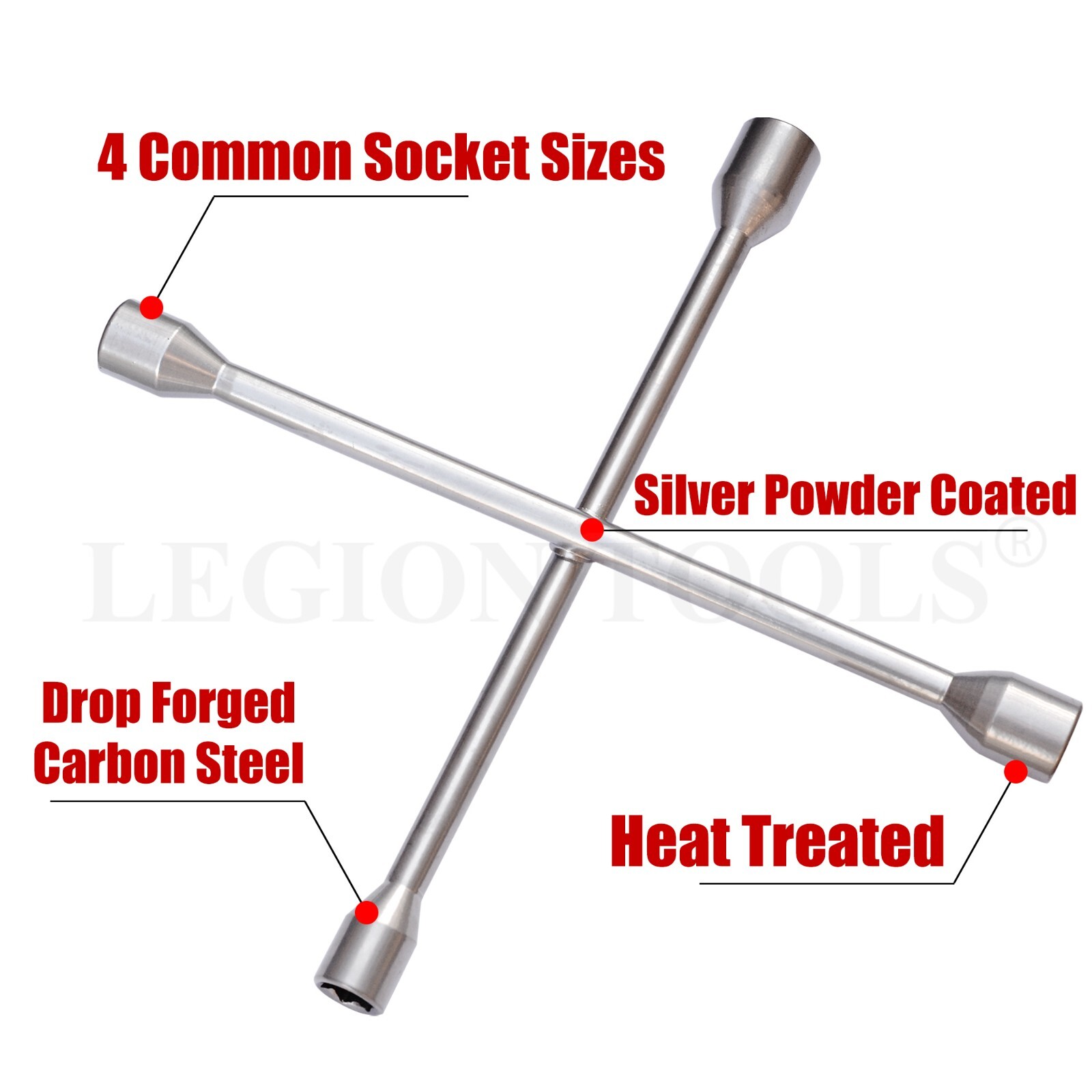 4 Way Wheel Brace Spanner Car Tyre Cross Nut Wrench Cross Rim 17/19/21 ...