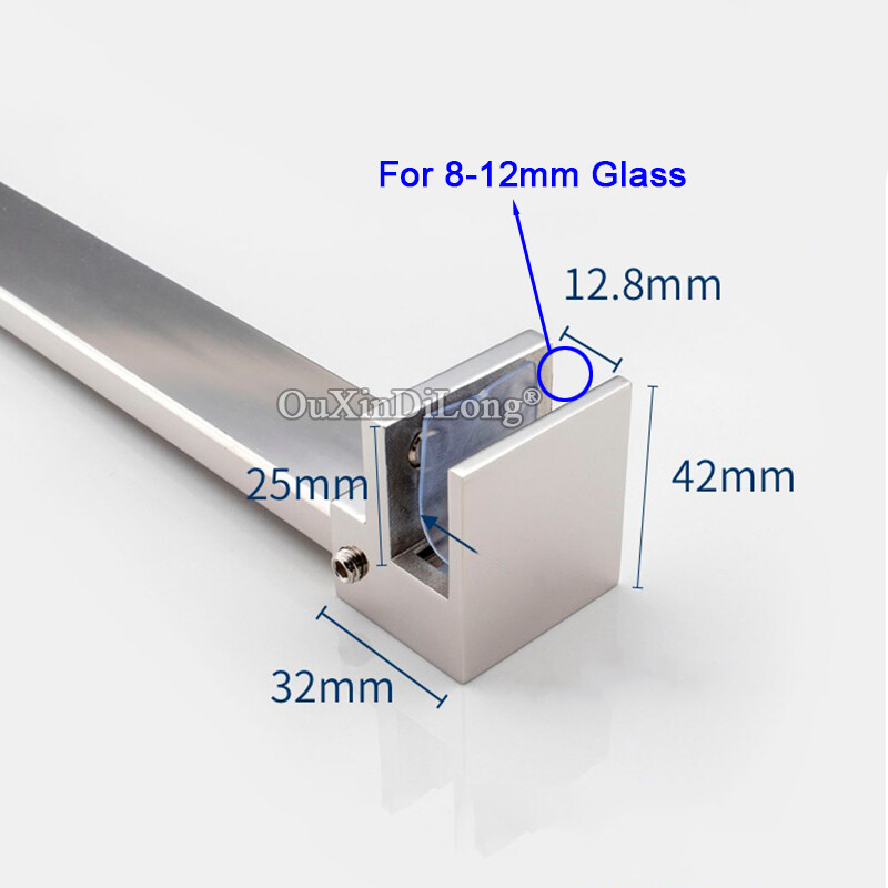 Stainless Steel Shower Glass Door Support Bar 8~12mm Glass Reinforced ...