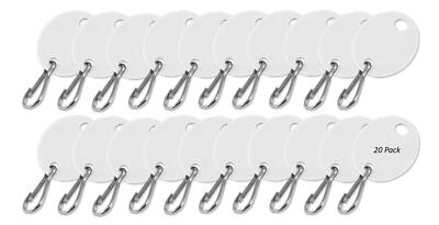 Oval Key Tag with Hook in White 20 Pack 258090 | eBay