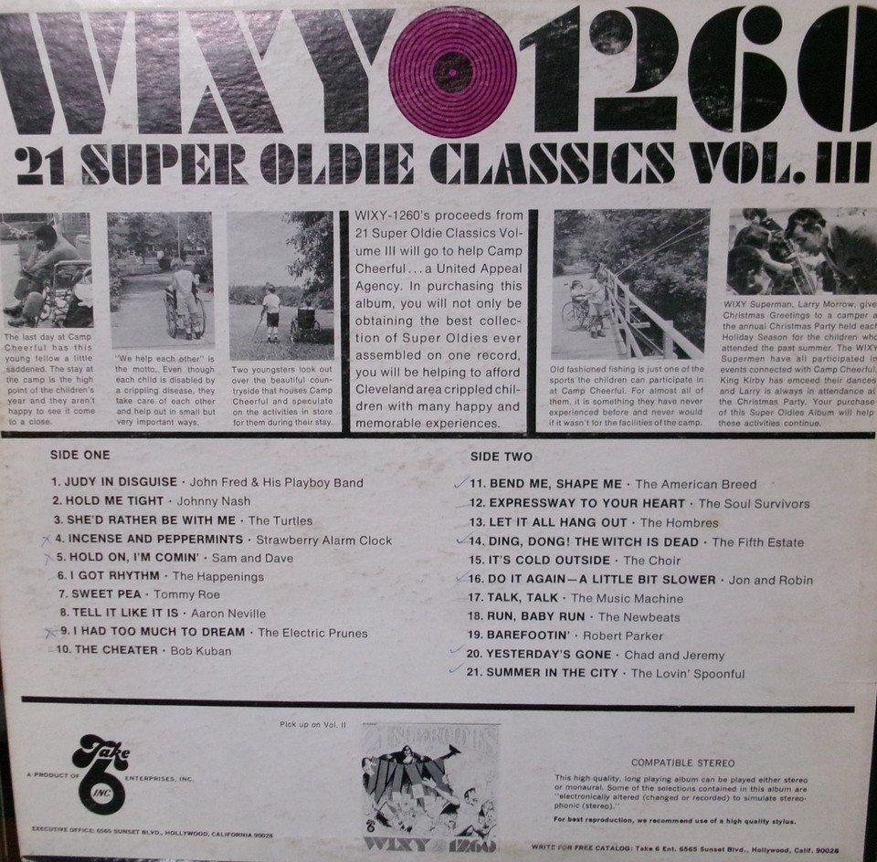 WIXY 1260 Super Oldie Classics Vol III LP Album | eBay
