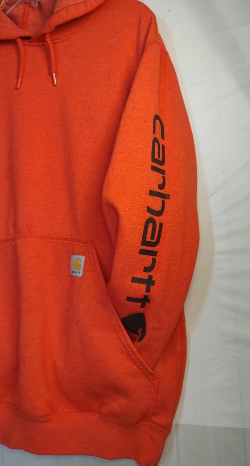 Carhartt Men's Size Small Loose Fit Pullover Work wear Hoodie Red With ...