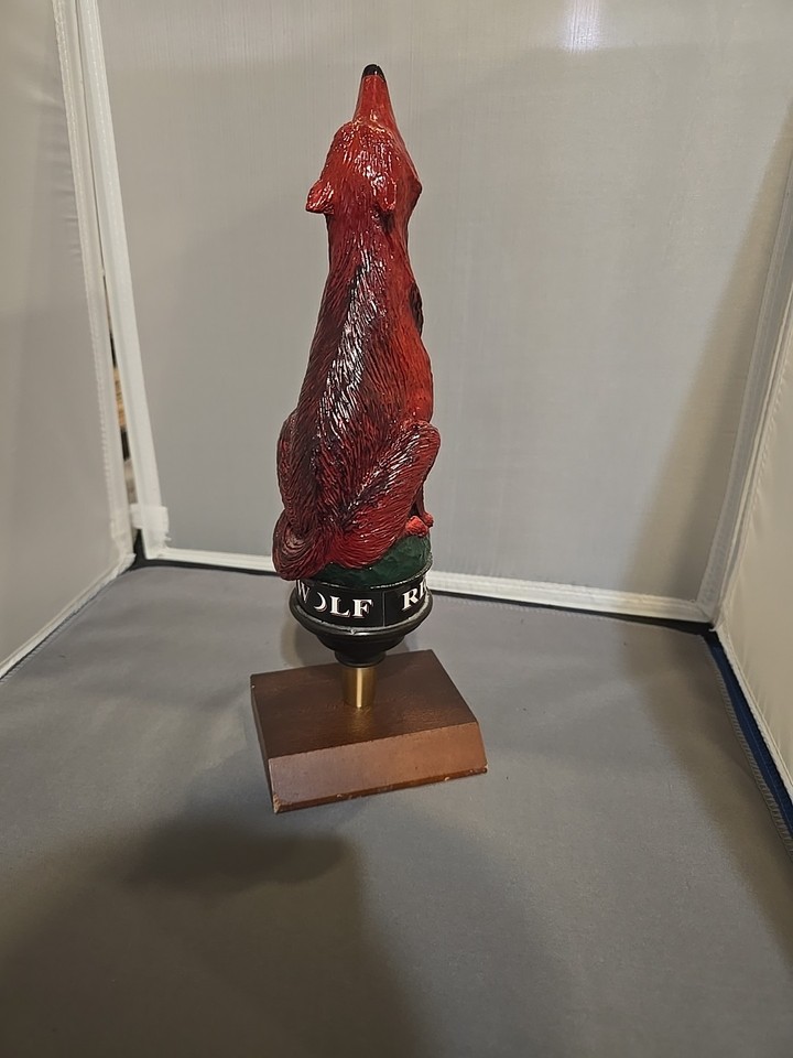 Red Wolf Beer Tap Handle Howling Wolf On Stand Rare | eBay