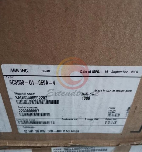 ONE NEW ABB ACS550-U1-059A-4 40HP 480 volt inverter | eBay
