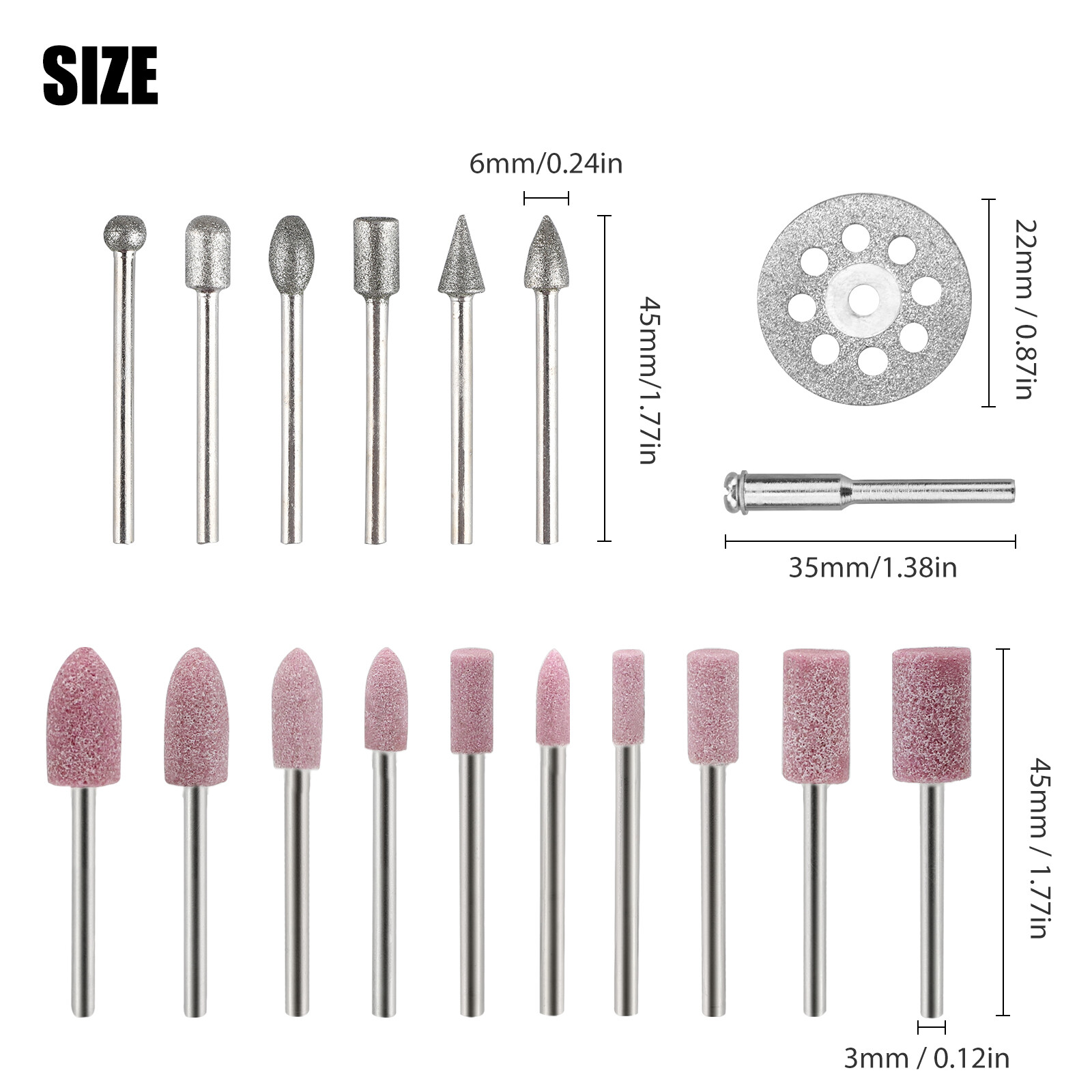 42Pcs Diamond Grinding Cutting Carving Bit Set For Dremel Rotary Tool ...
