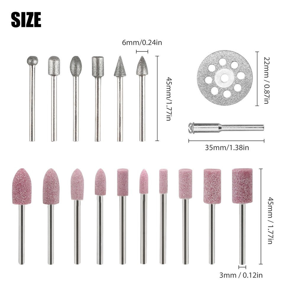 42Pcs Diamond Grinding Cutting Carving Bit Set For Dremel Rotary Tool ...