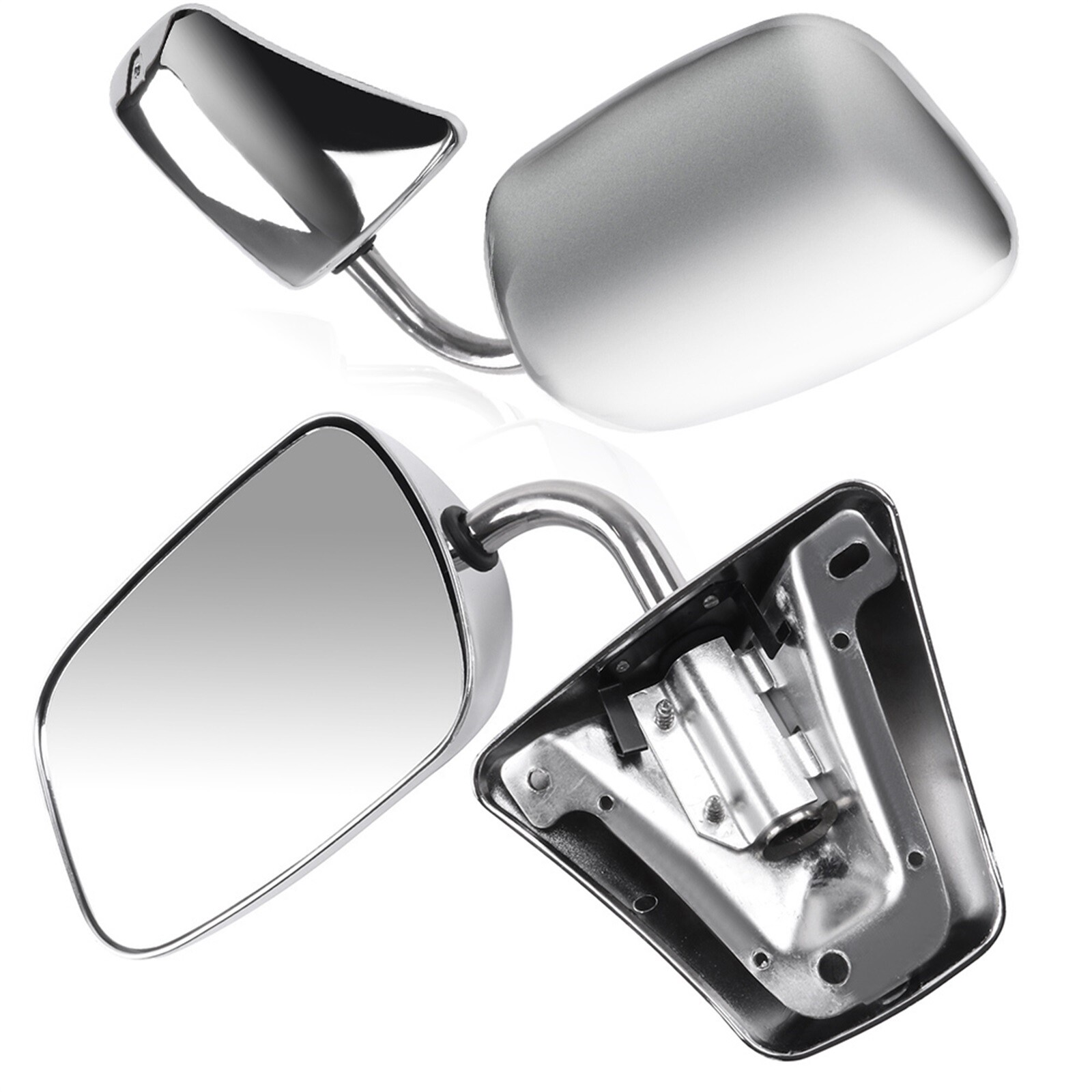 Manual Side View Mirrors Chrome Pair Set For 1973-91 Chevy C10 Blazer ...