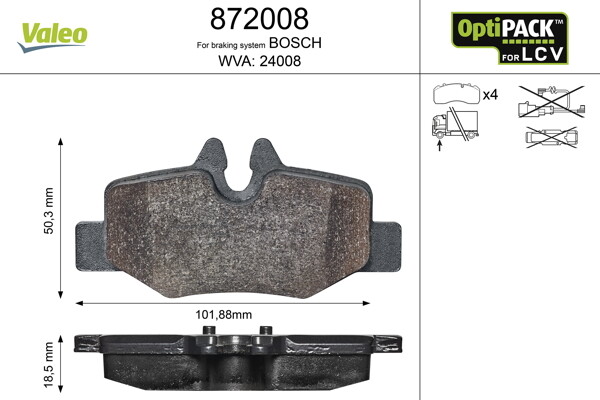 CAPSautomotive Brake Pad Set disc brake for Valeo 0064204420 0014211010 ...