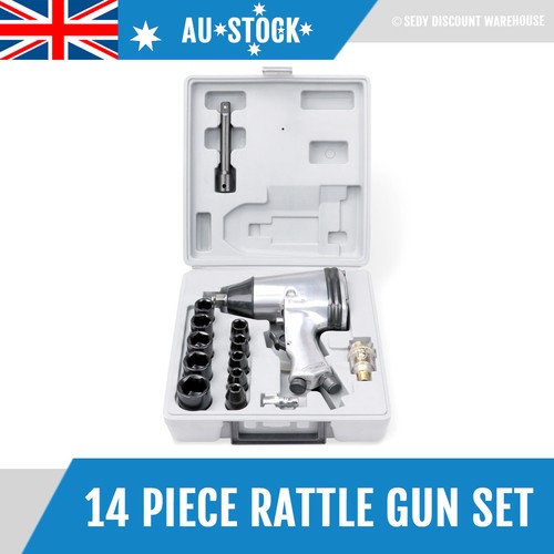 17 PC 1/2" Dr Air Impact Wrench Rattle Gun Tool Set Socket Pneumatic ...