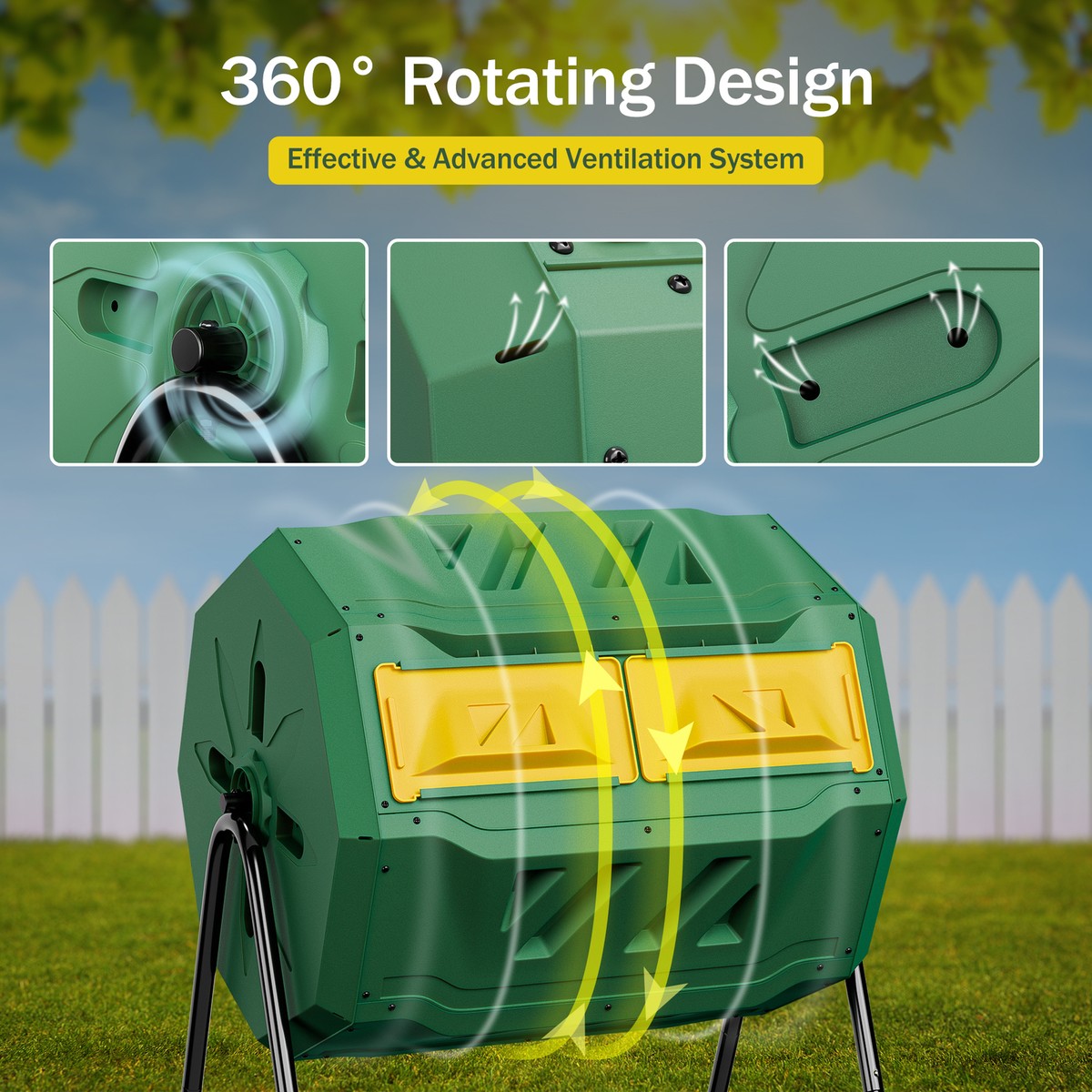 Green Metal Compost Tumbler Original ComposTumbler® By Mantis® Makes