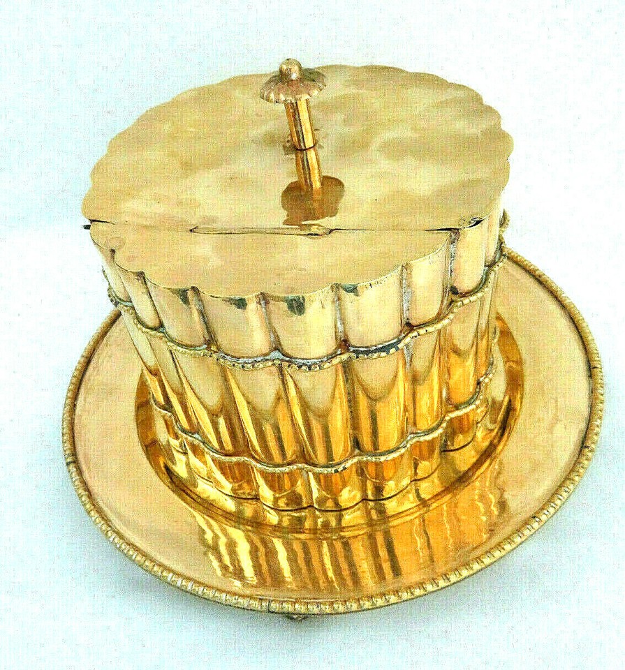 Brass Biscuit Barrel on Brass Tray | eBay