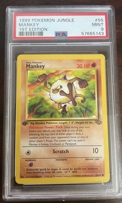 1999 Pokemon Jungle First Edition Mankey Lot PSA 6 and PSA 9 | eBay
