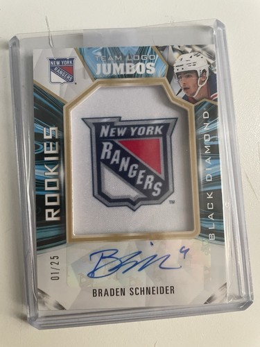 2022-23 UD Black Diamond Rookies Team Logo Braden Schneider 1/25 New ...