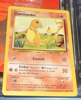Charmander Pokemon Card 46/102 Original 1995 Base Set Super Rare | eBay