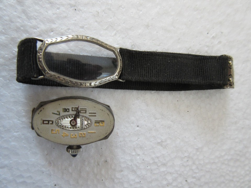 Old Vintage Lorie 14K White Gold Wristwatch Watch 1 1/8" long | eBay