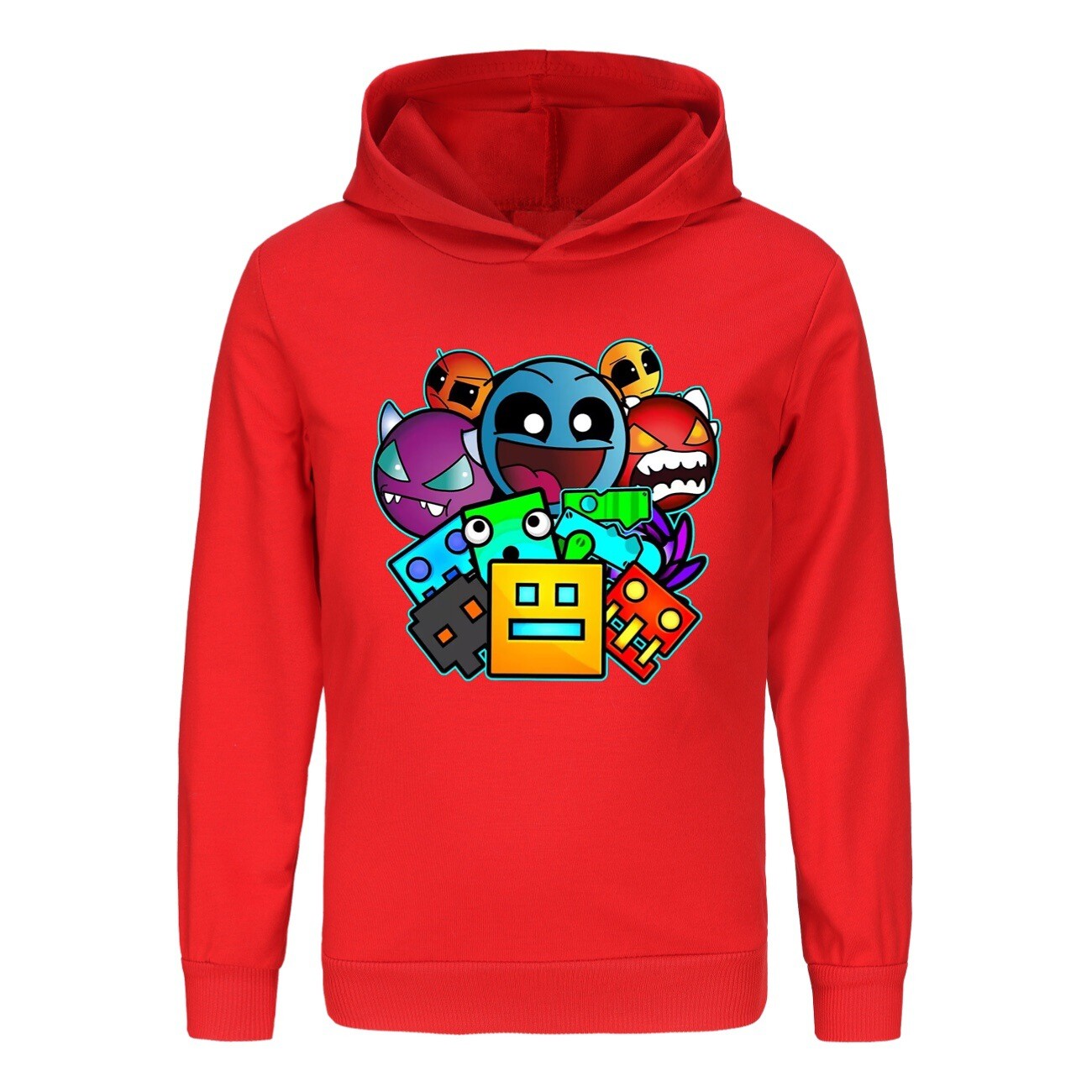 Geometry Dash The Game Print Hoodie Kids Boys Girls Hooded Pullover ...