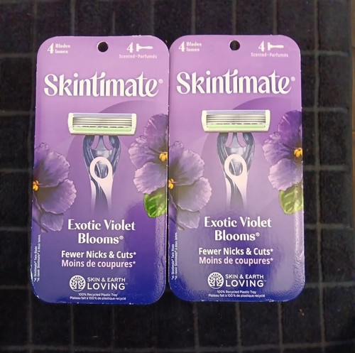 2 Skintimate Exotic Violet Bloom Women's 4 Blade, 4 Ct Disposable ...