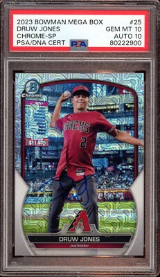 2023 Bowman Chrome Druw Jones Mojo Image Variation SP Auto Psa GEM MINT ...
