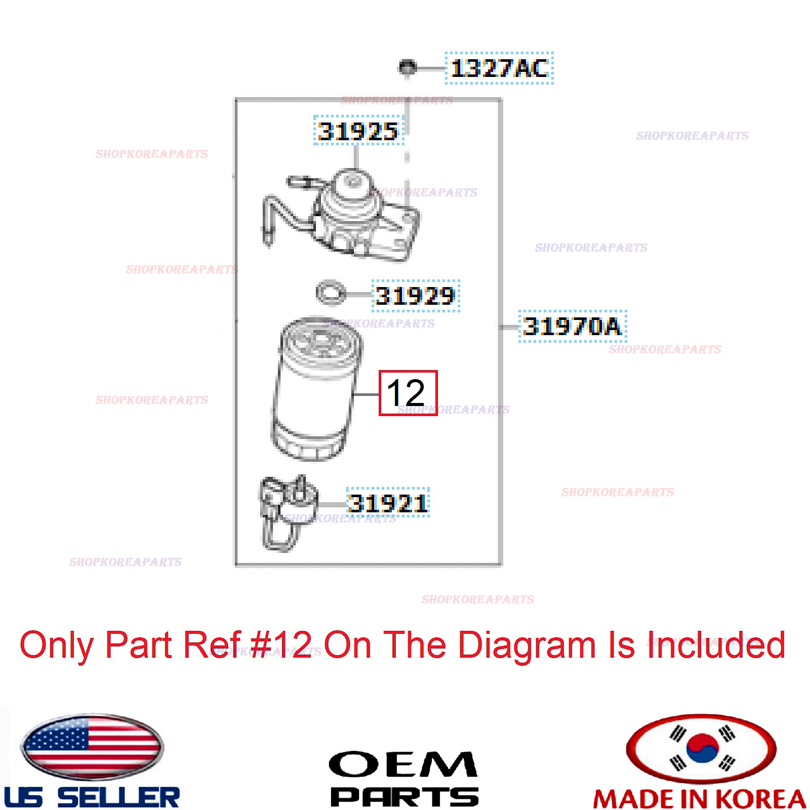 31922 D3900 Genuine Filter Cartridge for Hyundai 2016 Tucson Diesel for ...
