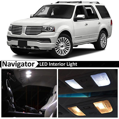 White Interior LED Lights Package Kit for 2007-2016 Lincoln Navigator ...