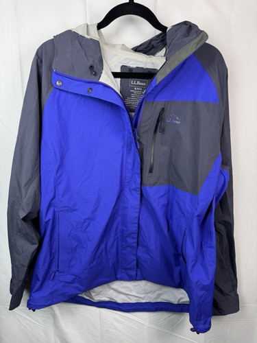 LL Bean Tek O2 Jacket Womens X-Large Regular Blue Nylon Full Zip Hooded ...