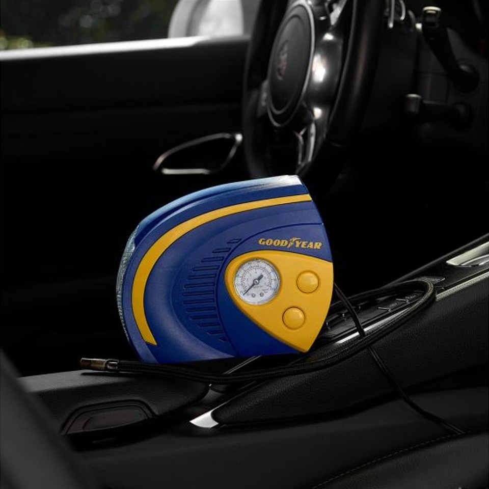 Goodyear 2 in 1 Tyre Air Compressor Inflator LED Light 12V 100PSI ...