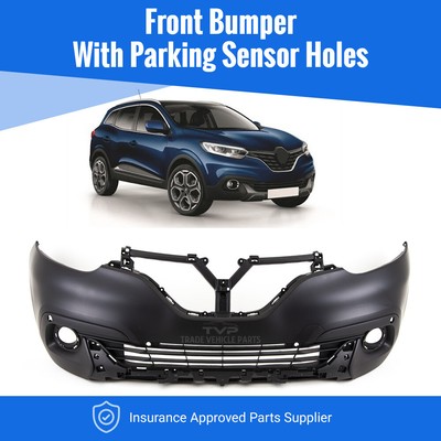 Fits Renault Kadjar 2015-2018 Front Bumper Primed With Parking Sensor ...
