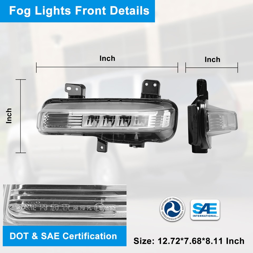 For Ford Explorer 2020-2024 LED DRL Fog Lights Lamp Assembly Wiring ...