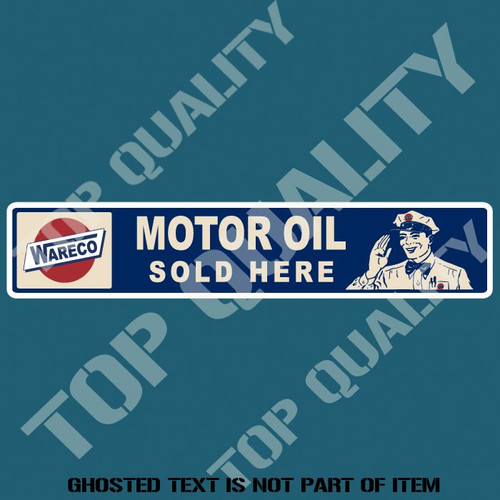 VINTAGE WARECO MOTOR OIL Decal Sticker Vintage WARECO Americana Hot Rod ...