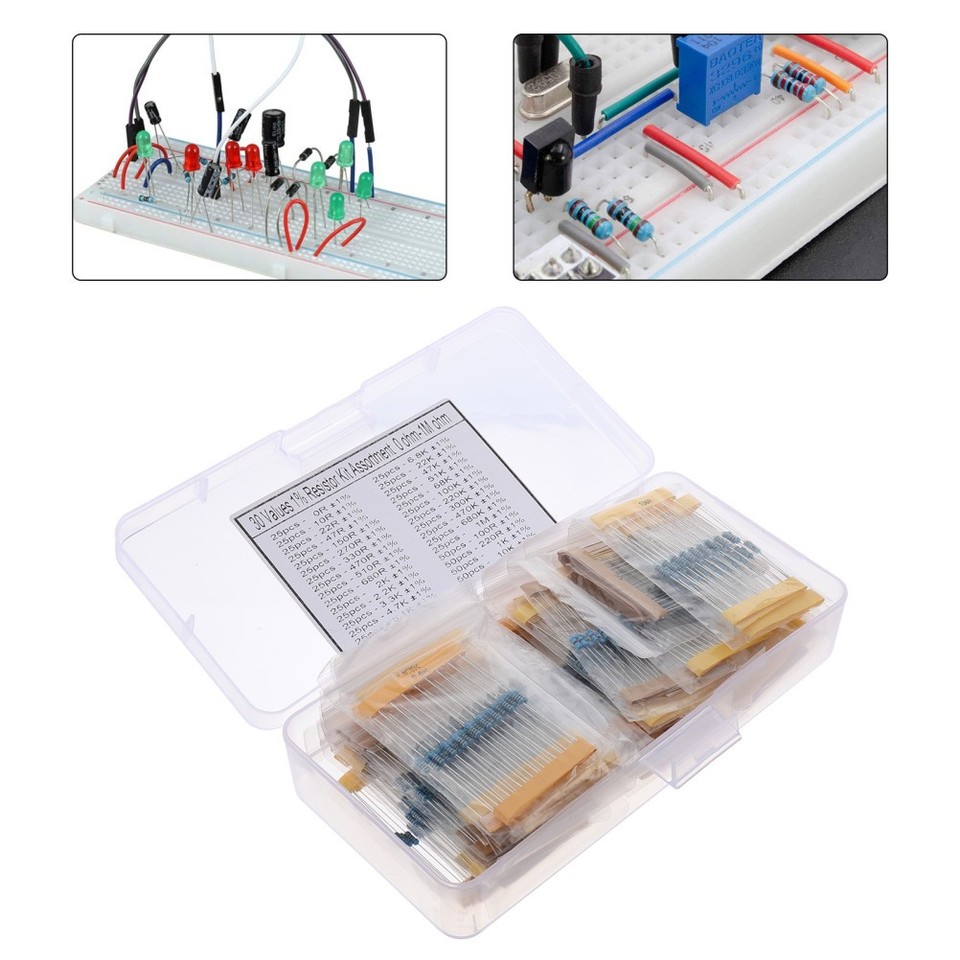 850pcs 1/4W 1% Precision Resistors Metal Film Resistors for Experiments ...