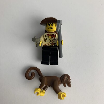 JOHNNY THUNDER MINIFIGURE ADVENTURERS VINTAGE LEGO W/MONKEY & GUN AXE ...