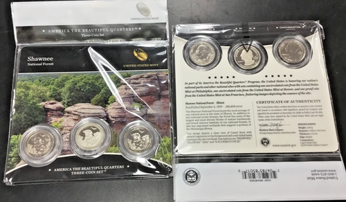 2016 SHAWNEE National Park Quarters PDS ATB MINT 3 COIN SET PHILLY ...