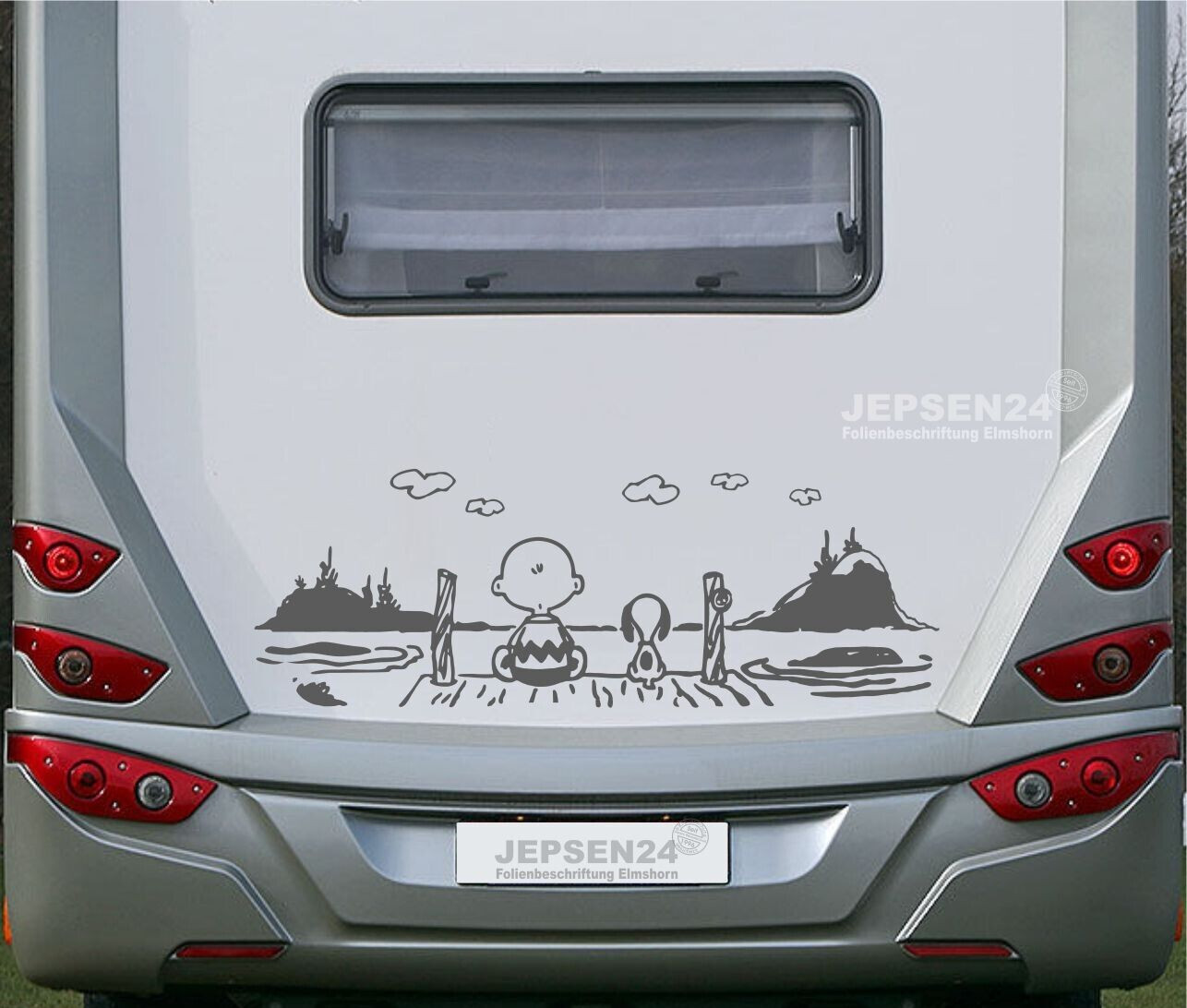 Aufkleber Snoopy Charly ca 134x49cm CW012 für Auto Wohnmobil Wohnwagen ...