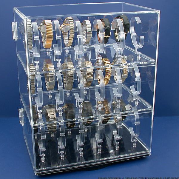 Rotating Revolving Acrylic Watch Display Stand Holds 36 Watches | eBay