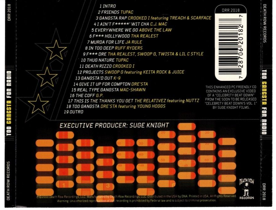 Too Gangsta For Radio [CD] (2001) [USA] 2Pac, Crooked I, Scarface, Ja ...
