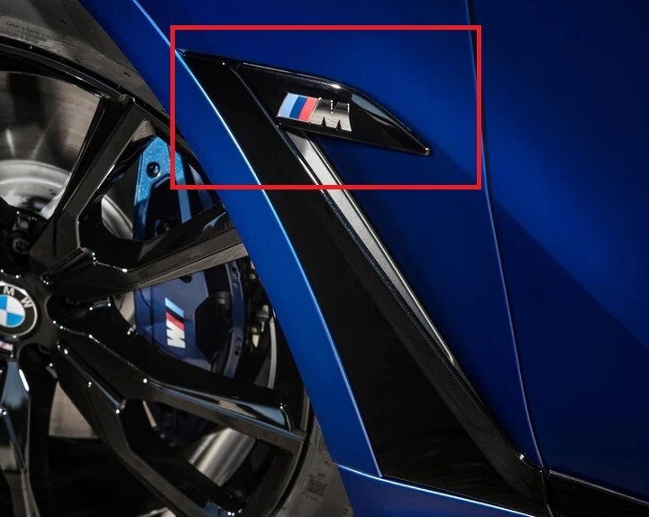 BMW Genuine G07 X7 LCI M60i M Side FENDER EMBLEM SET Gloss Black Left ...