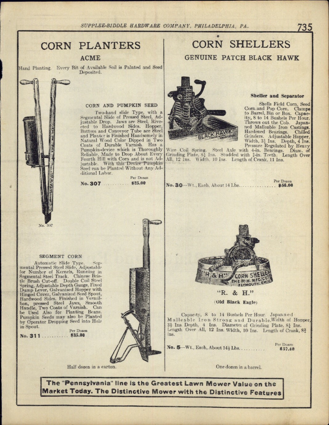 1920 PAPER AD Acme Brand Corn Planter Black Hawk Sheller R&H | eBay