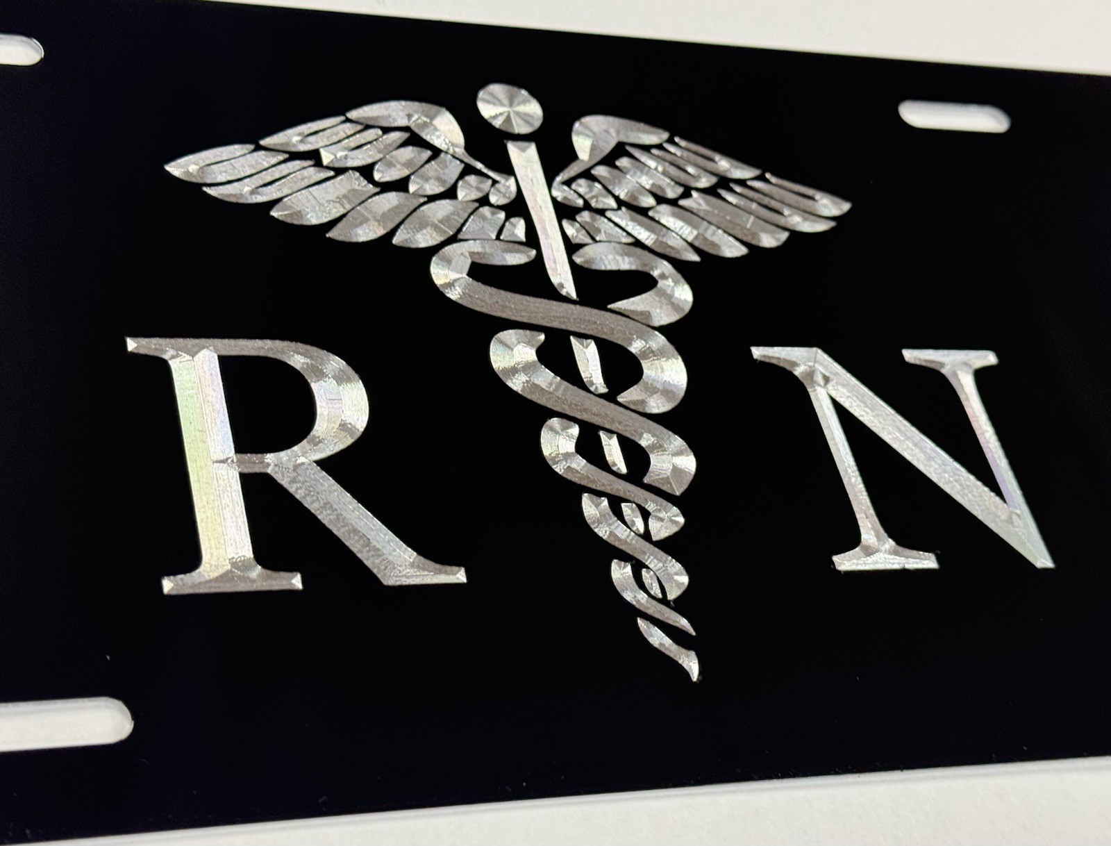 ENGRAVED Registered Nurse RN Diamond Etched License Plate Metal Car Tag ...