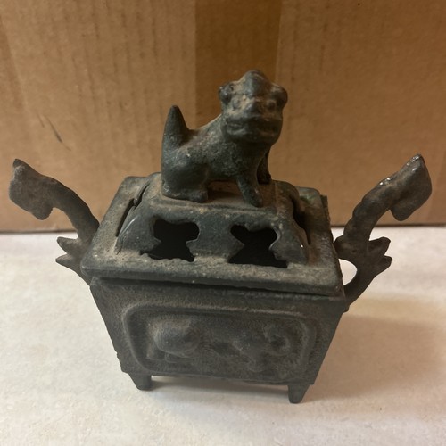 Vintage Cast Iron ? Foo Dog Incense Burner | eBay