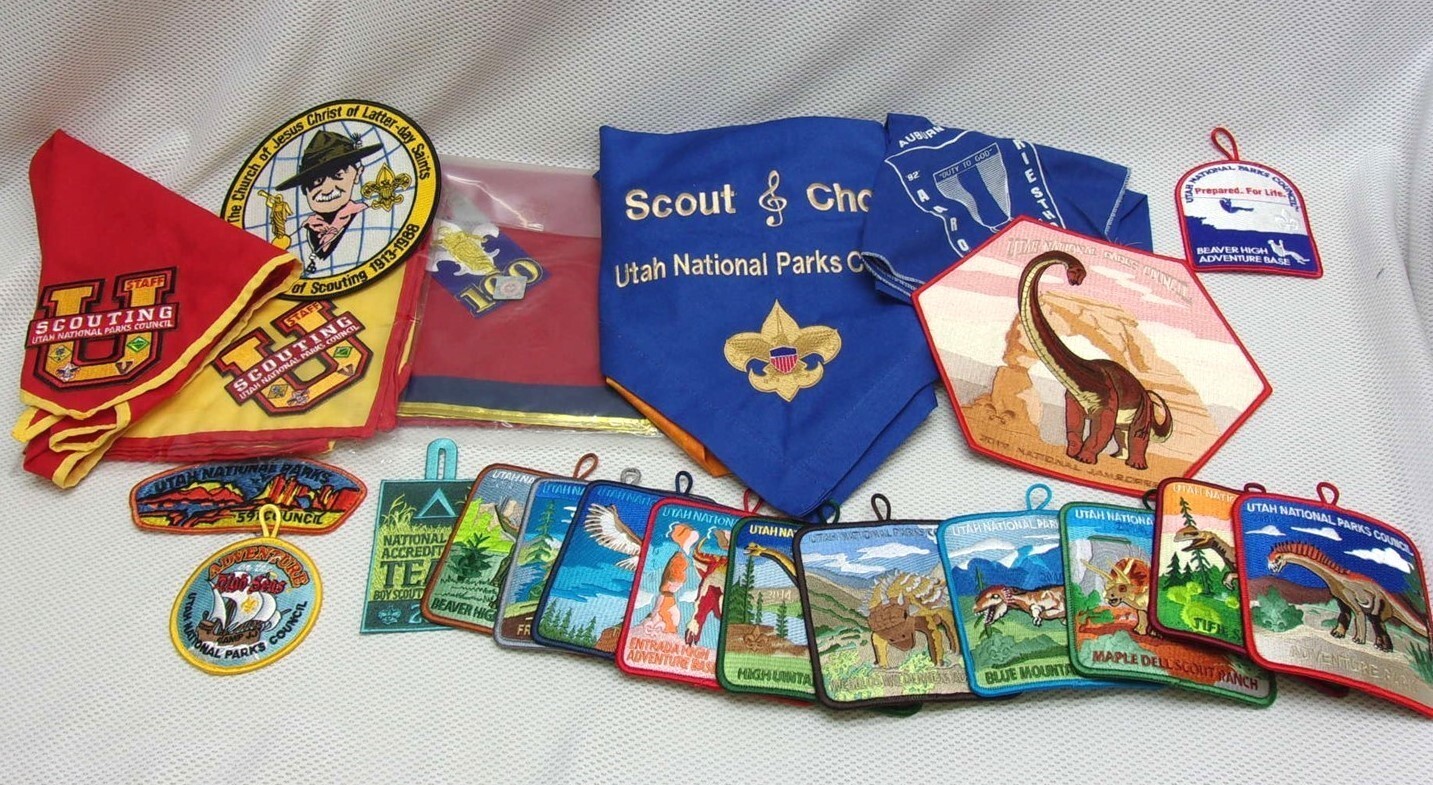 Lot of UTAH Boy Scouts of America BSA LDS, Patches, Neckerchief, ETC | eBay