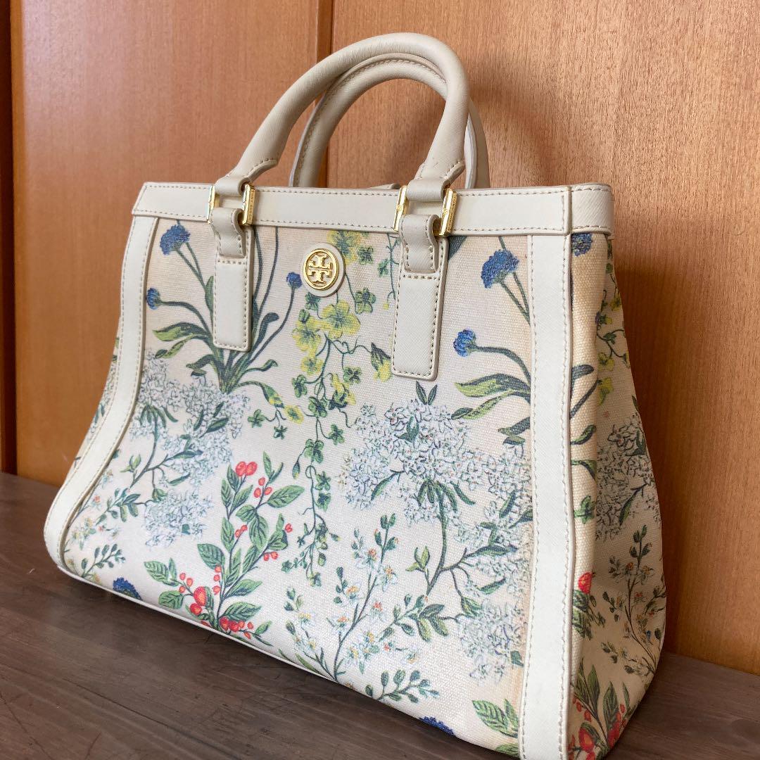 Tory Burch Handbag Botanical Pattern From Japan Used - Gem