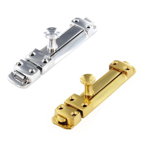 HEAVY DUTY Chrome Door Bolt Dead Lock Catch Bathroom Gate Slide - 100mm ...