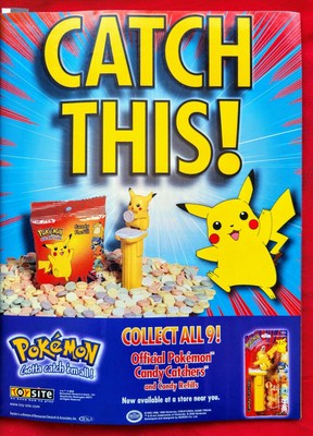 RARE! 2000 POKEMON PIKACHU Candy Catchers Pez Dispensers Promo Print AD ...