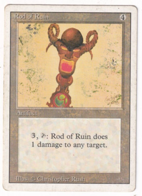 Rod Of Ruin Revised 3rd Edition #273 Magic The Gathering 1994 MTG Card ...